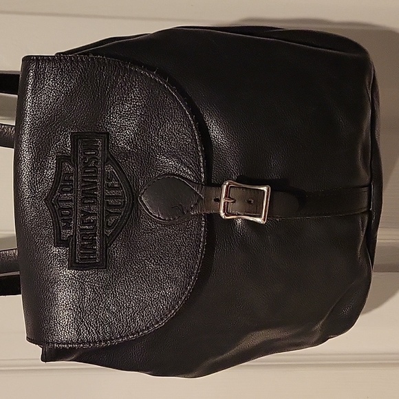 Harley-Davidson | Bags | Harley Davidson Black Leather Backpack | Poshmark